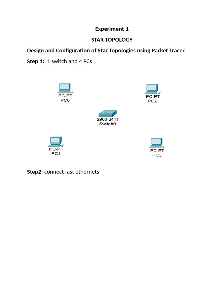 Exp No-2 (STAR TOPOLOGY) | PDF