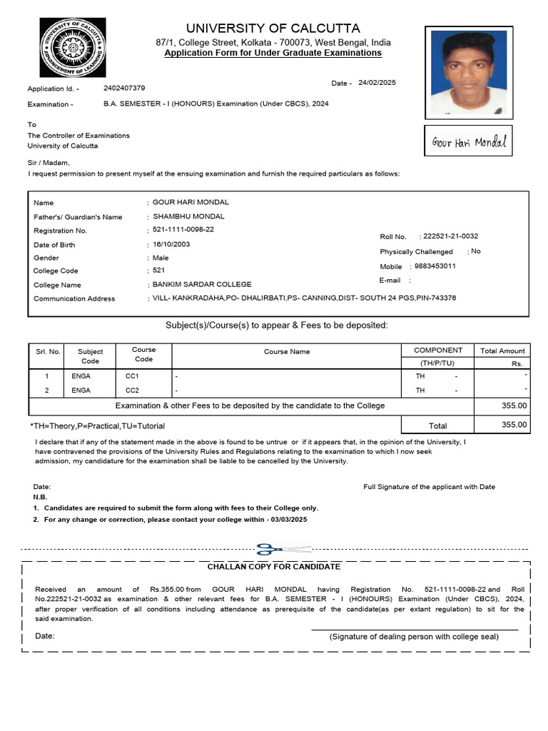 Enrolment - Form - 521 1111 0098 22 - 24 02 2025 - 08 59 | PDF ...