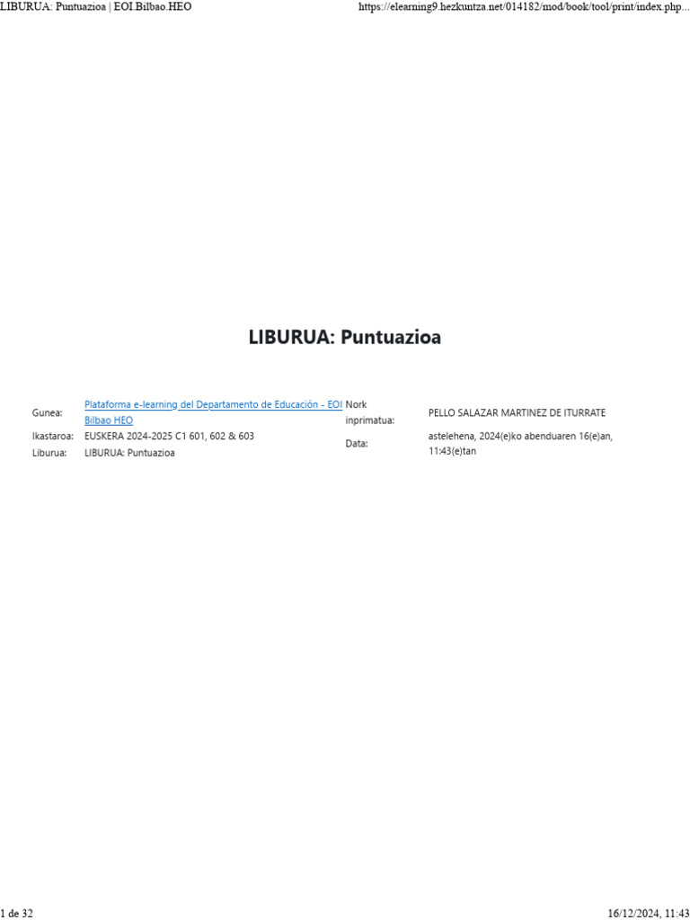 LIBURUA - Puntuazioa - EOI - Bilbao.HEO | PDF