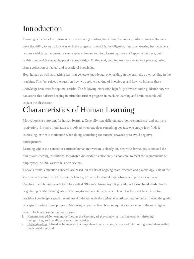 Human vs. Machine Learning Insights | PDF | Machine Learning | Learning