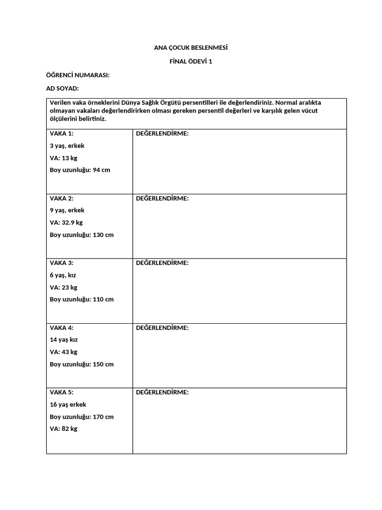Ana Cocuk Final Odevi | PDF