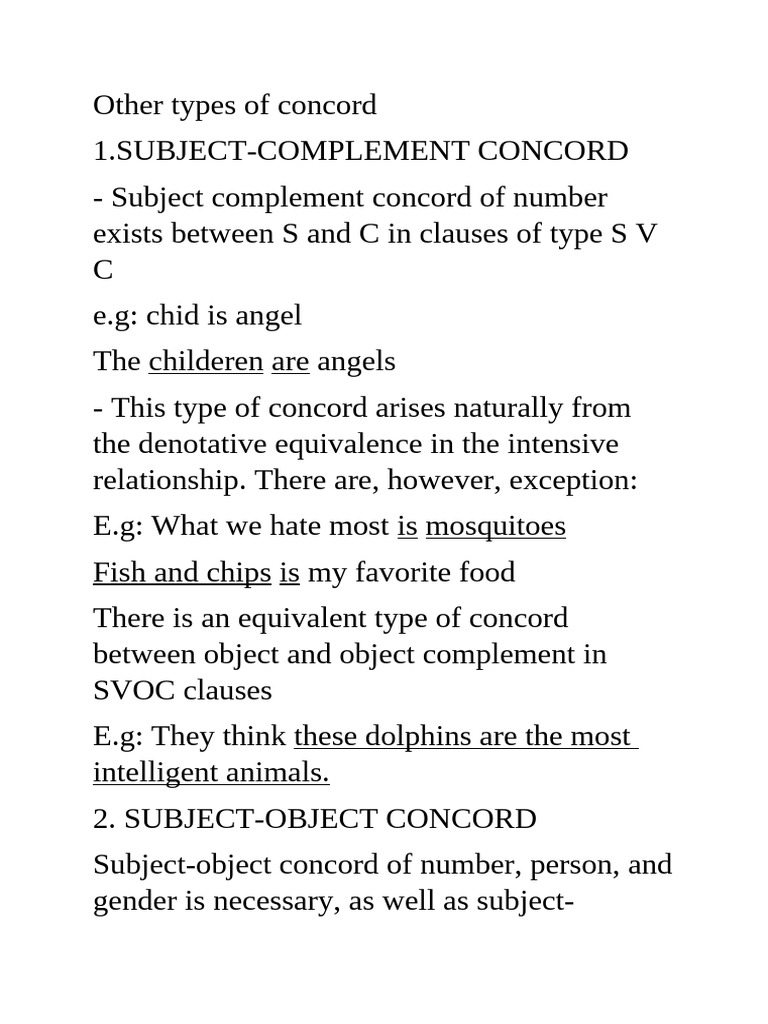 Other types of concord | PDF
