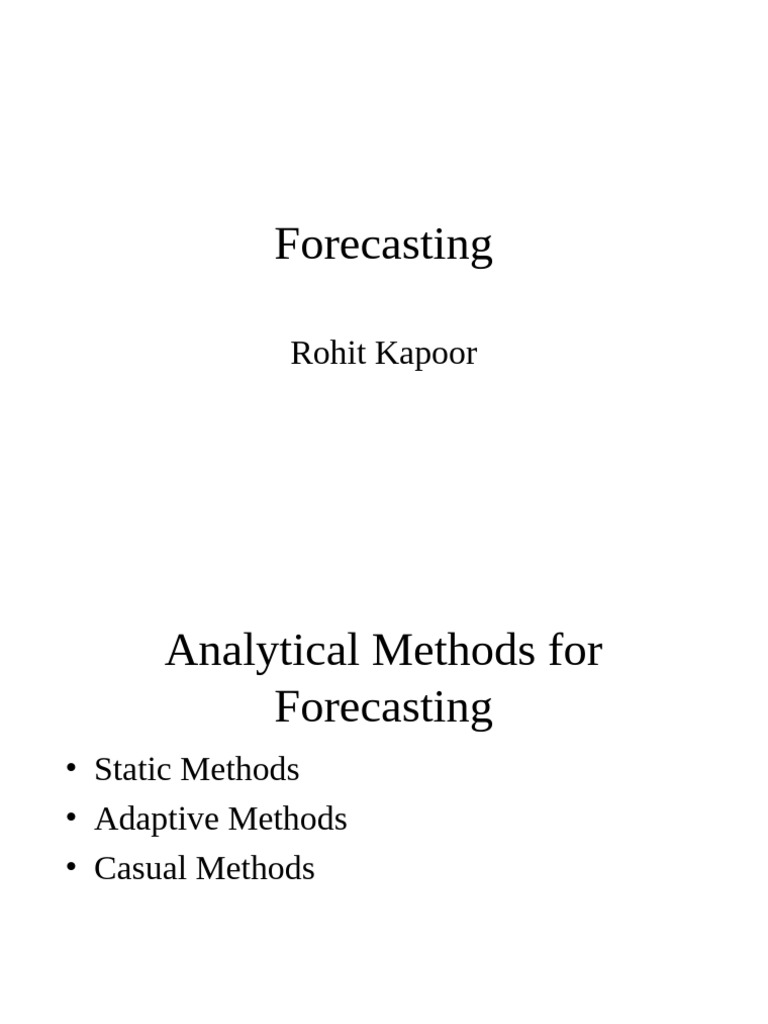 Session 5 & 6 Forecasting | PDF | Forecasting | Errors And Residuals