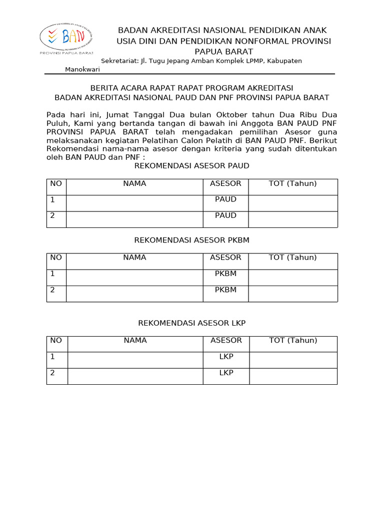 berita acara pengusulan PCP | PDF