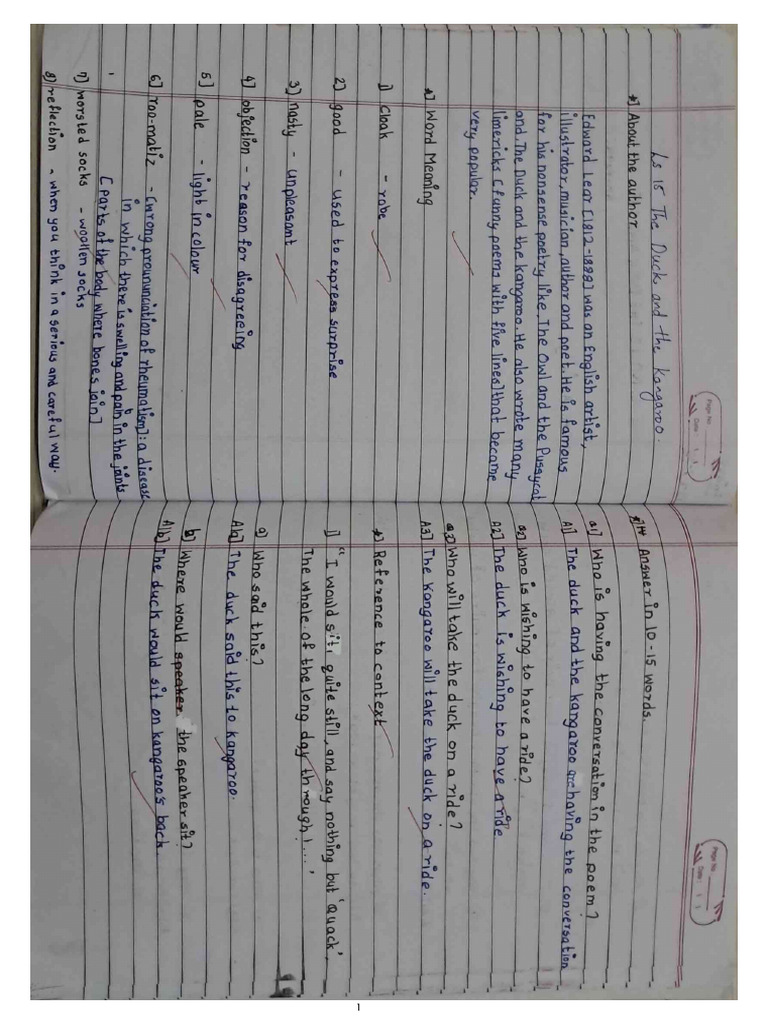 STD 5 Poem 15 Notes | PDF