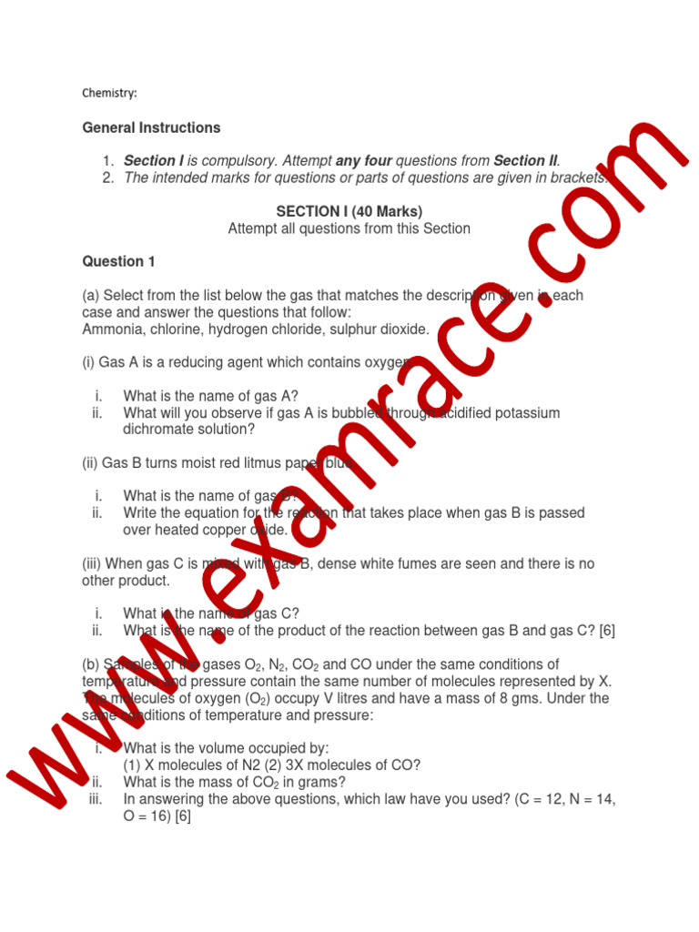 ICSE Class 10 Chemistry 2002 | PDF | Chlorine | Aluminium