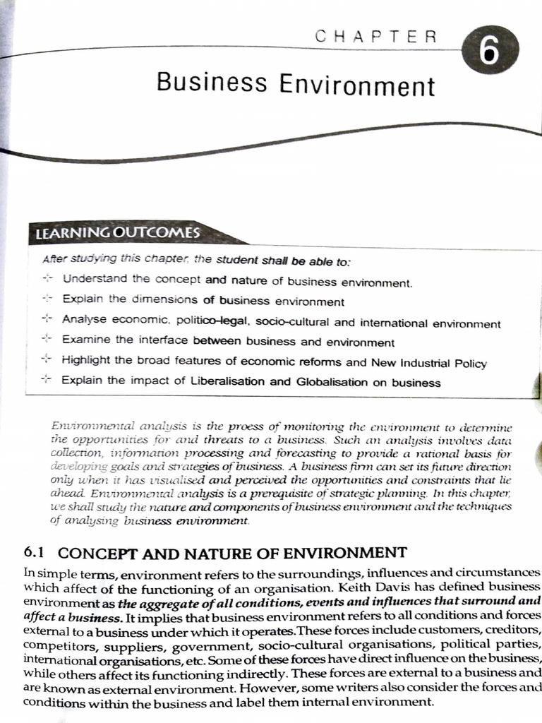 CH - 6 Business Environment | PDF | Globalization | Foreign Direct ...