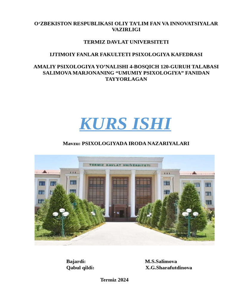 sezgi kurs ishi | PDF