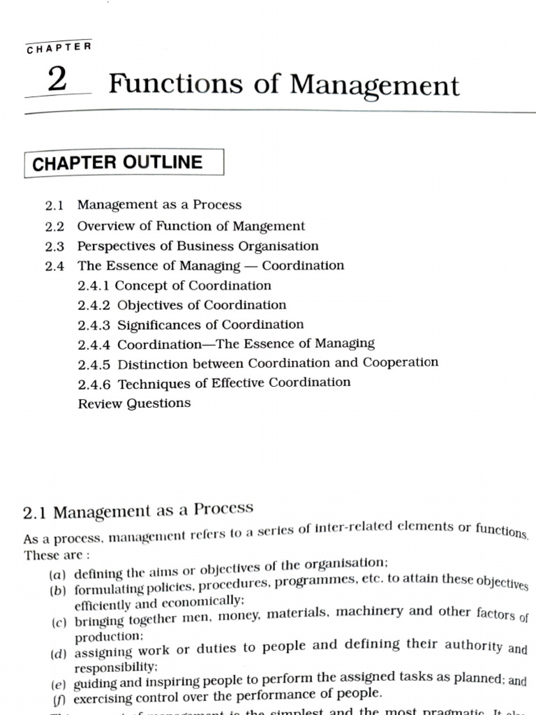 CH - 2 Functions of Management | PDF | Goal | Employment