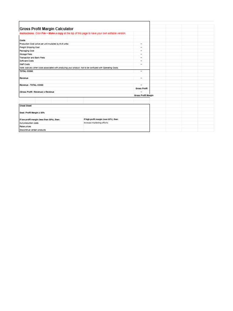 Gross Profit Margin Calculator | PDF
