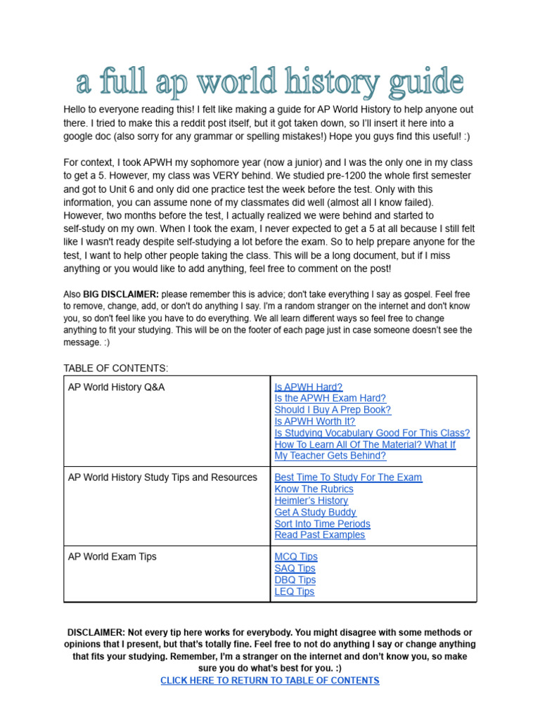 A Full AP World History Guide | PDF