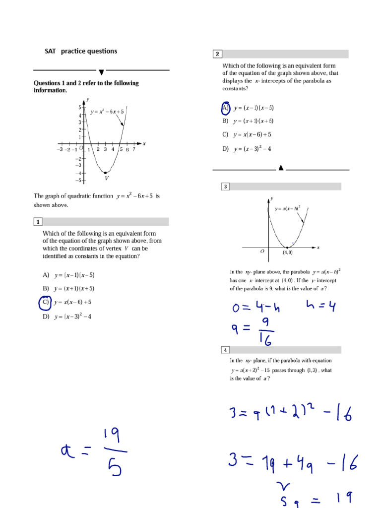 SAT Practice Questions 45 | PDF