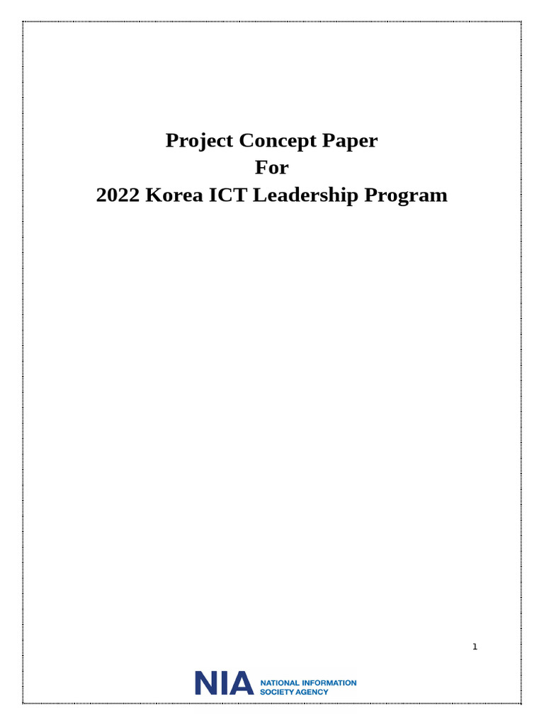Project Concept Paper For 2022 KoIL (NIA) - Long-Term | PDF | South ...