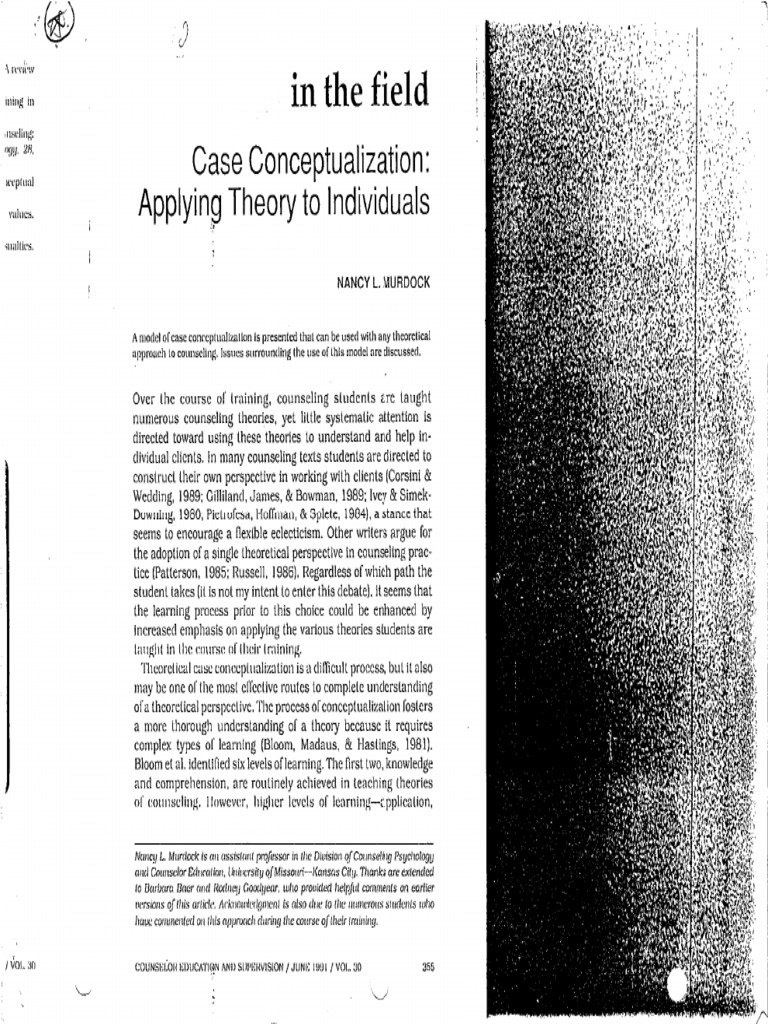 Case Conceptualization Article Pdf