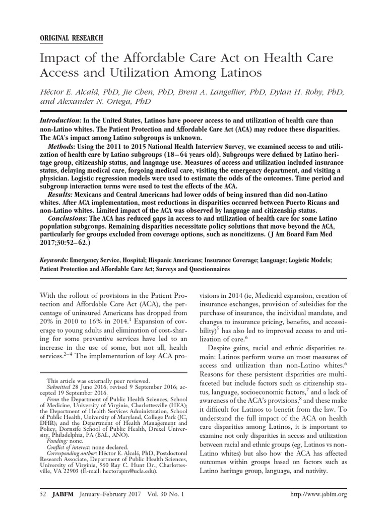 Affordable Healthcare Access Among Latinos | PDF | Hispanic And Latino ...