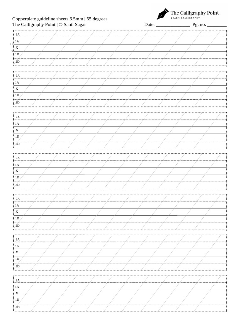 Copperplate Guidelines 6.5mm Sheets | PDF