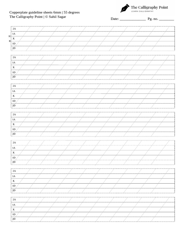 Copperplate Calligraphy Guidelines | PDF