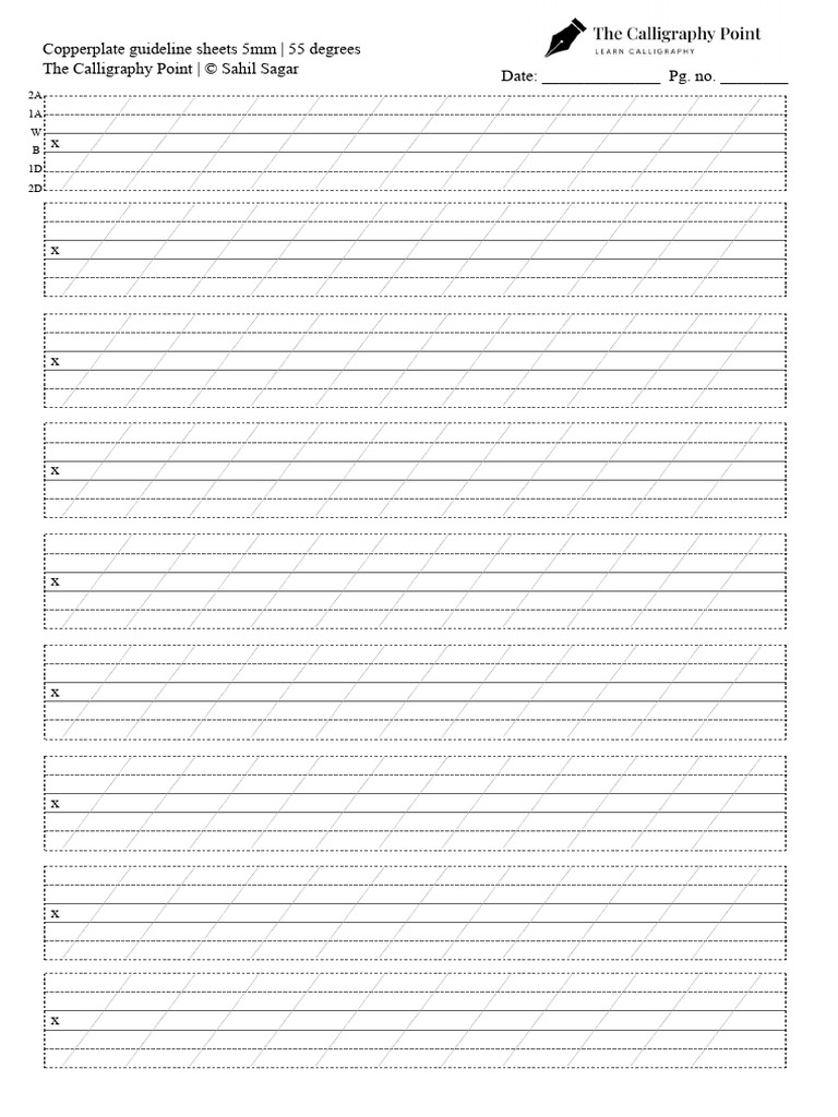 5mm Copperplate Guideline Sheets | PDF