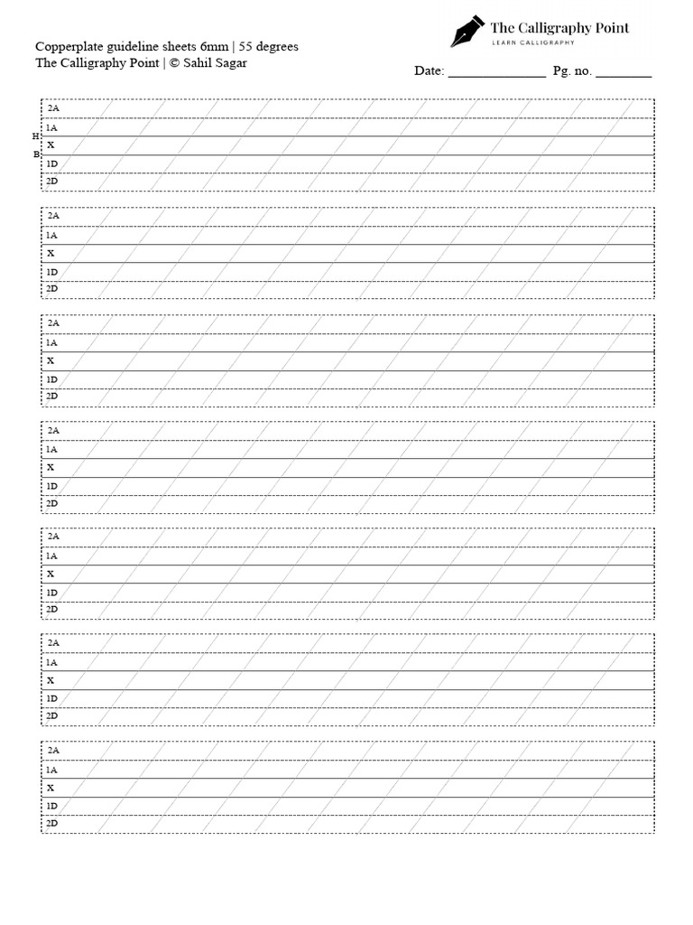 6mm Copperplate Guidelines Sheete | PDF