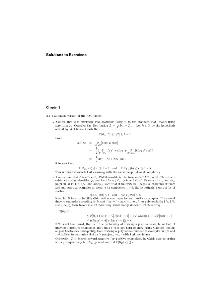 Solutions For Exercises in Foundations of Machine Learning, 2nd Edition ...