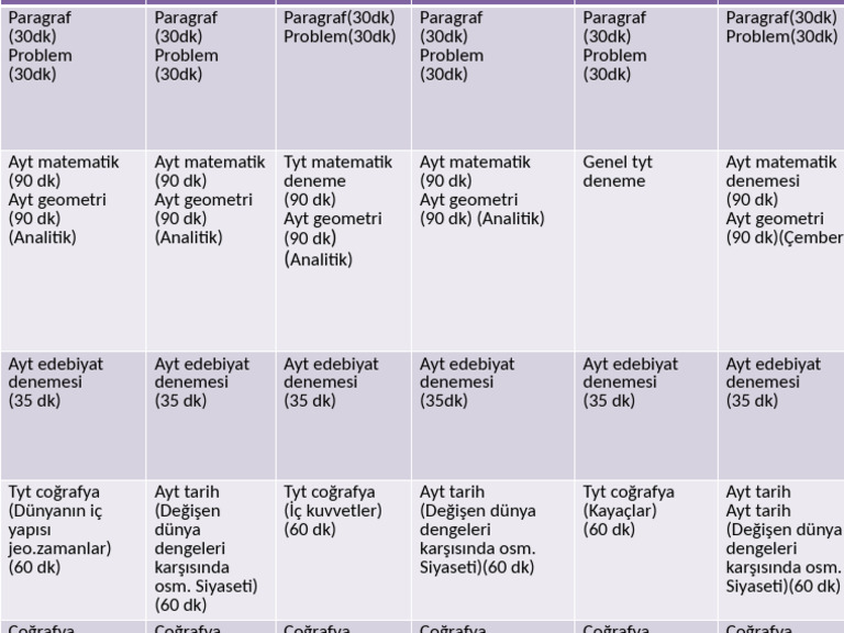 Haftalik Plan 25.02.2025 | PDF