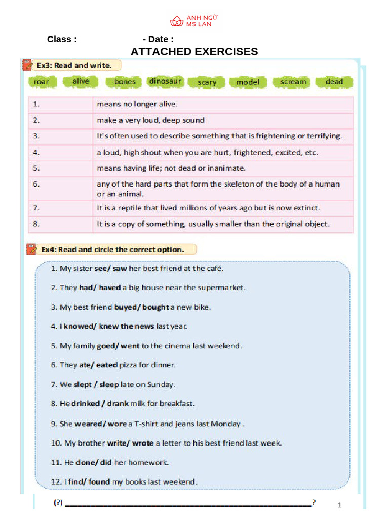 Attached Exercise-Grade 5-Unit 7-L2-pg55 | PDF
