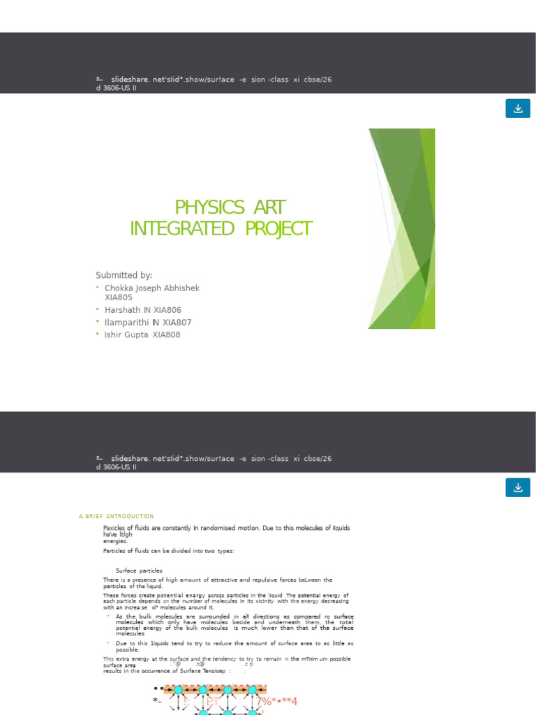 Integrated: Physics | PDF | Surface Tension | Liquids