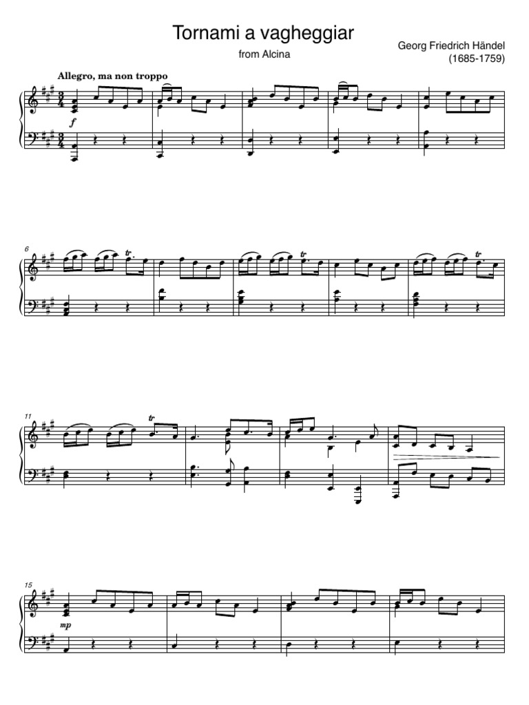Tornami - A - Vagheggiar - Georg - Friedrich - Hndel Sopr | PDF ...