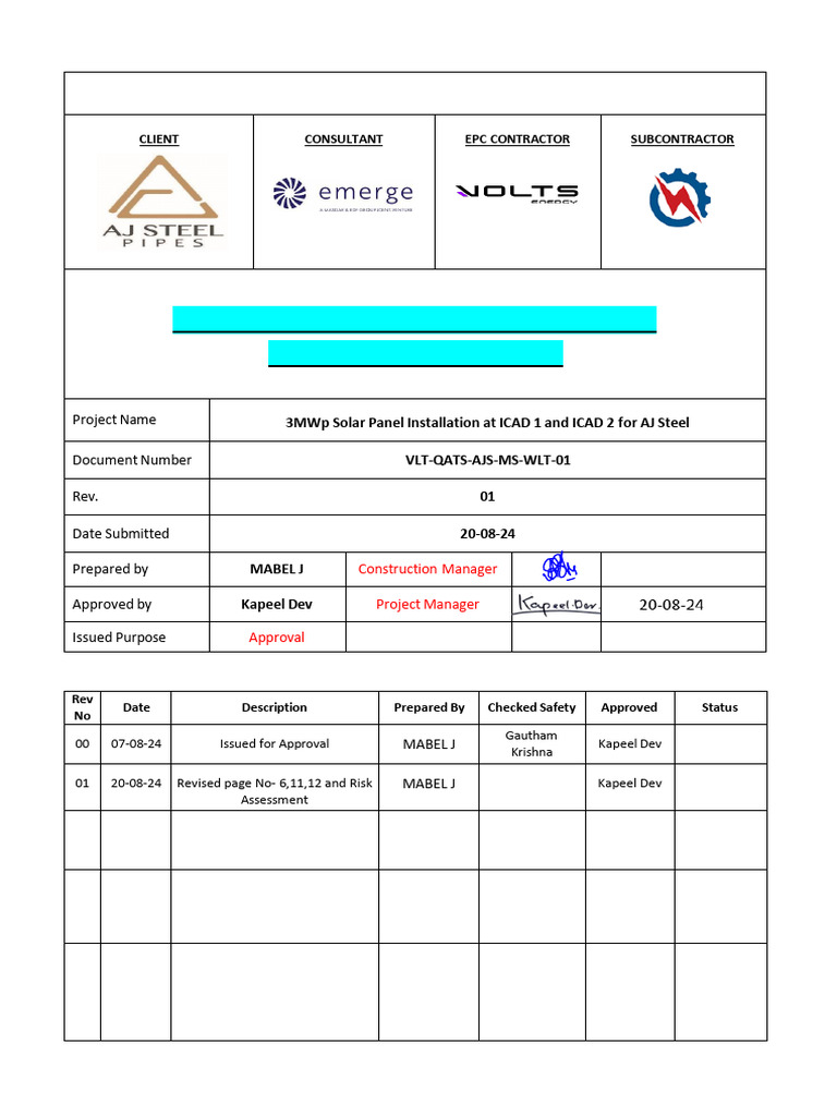 Water Leakage Test Method Statement | PDF | Occupational Safety And ...