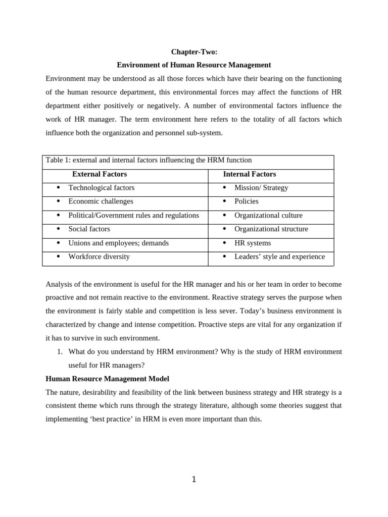 Chapter 2 HRM (2) | PDF | Human Resource Management | Strategic Management