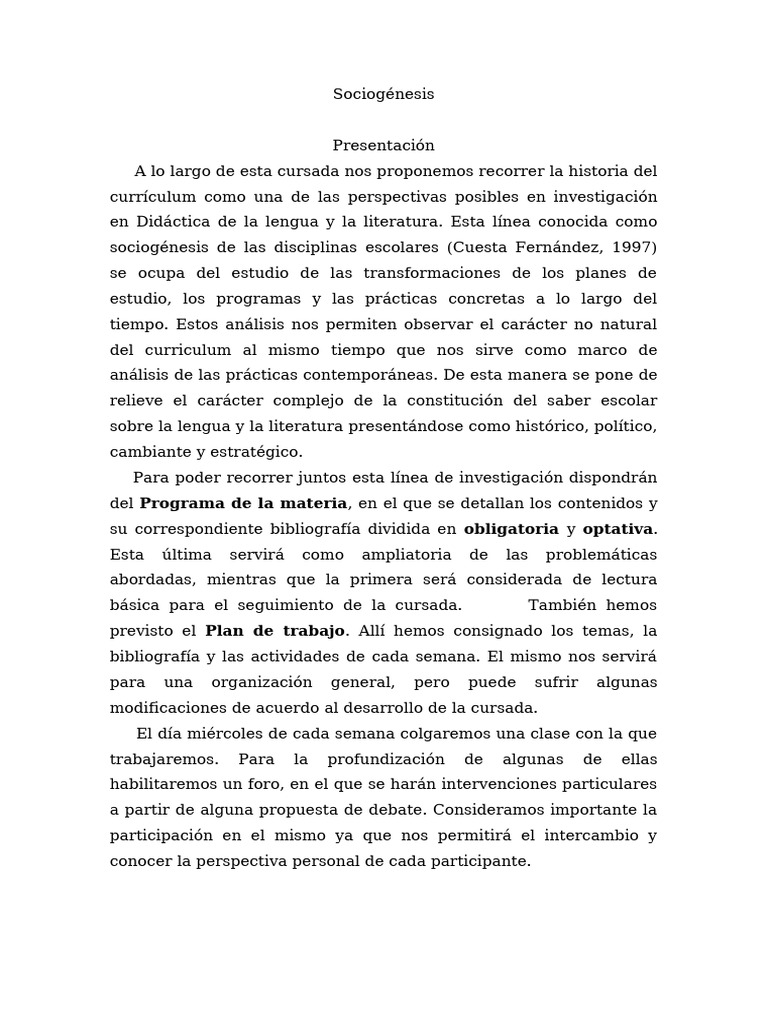 Sociogénesis del Currículum Escolar | PDF
