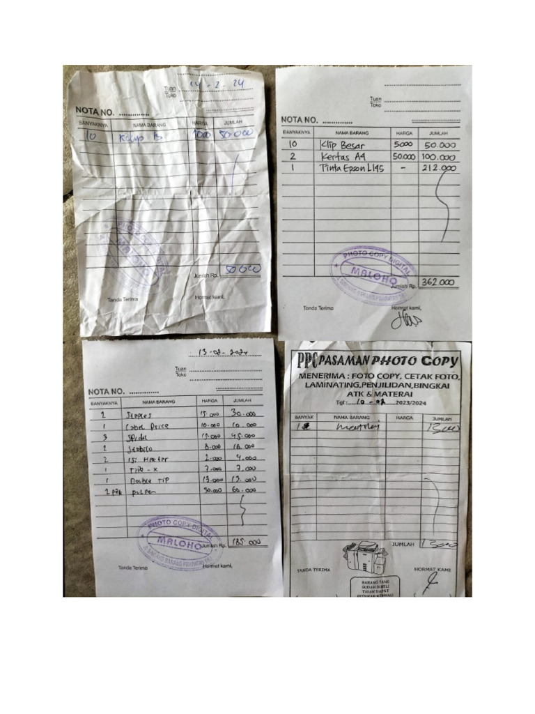 Bon Keperluan KPPS RT 6 | PDF