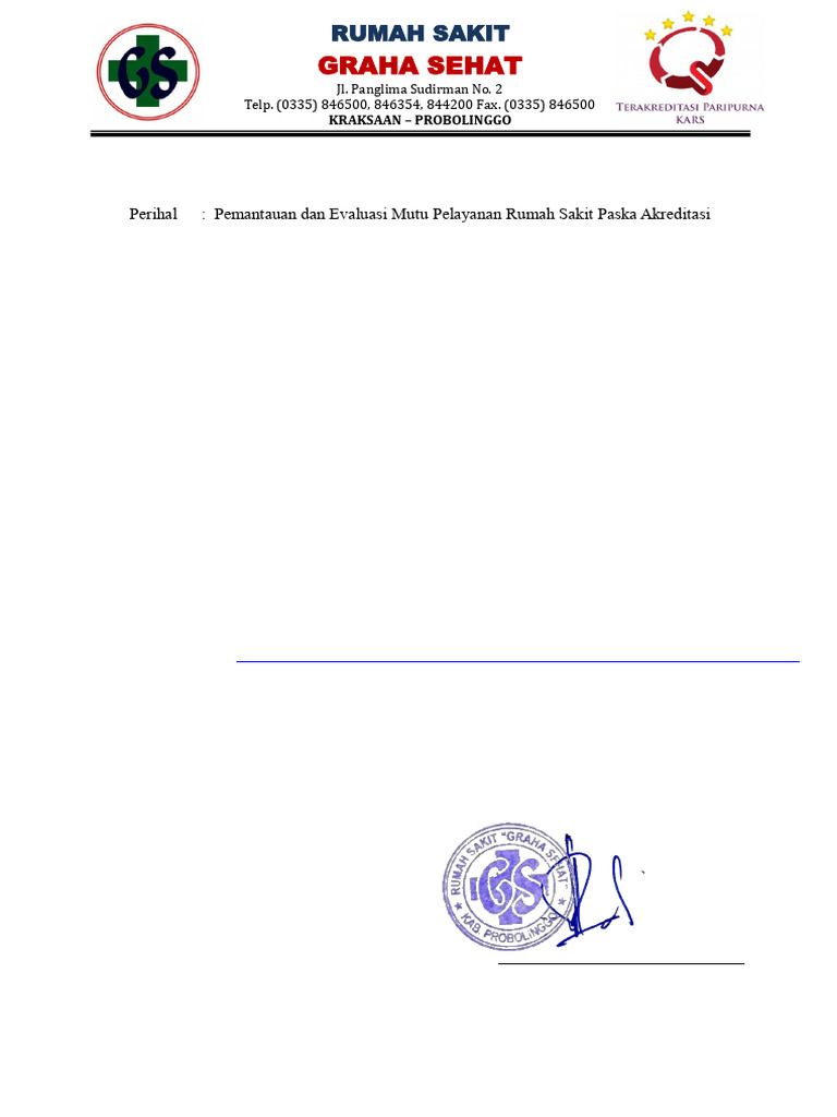 Undangan Pemantauan dan EvaluasiMutu Pelayanan Rumah Sakit Paska ...