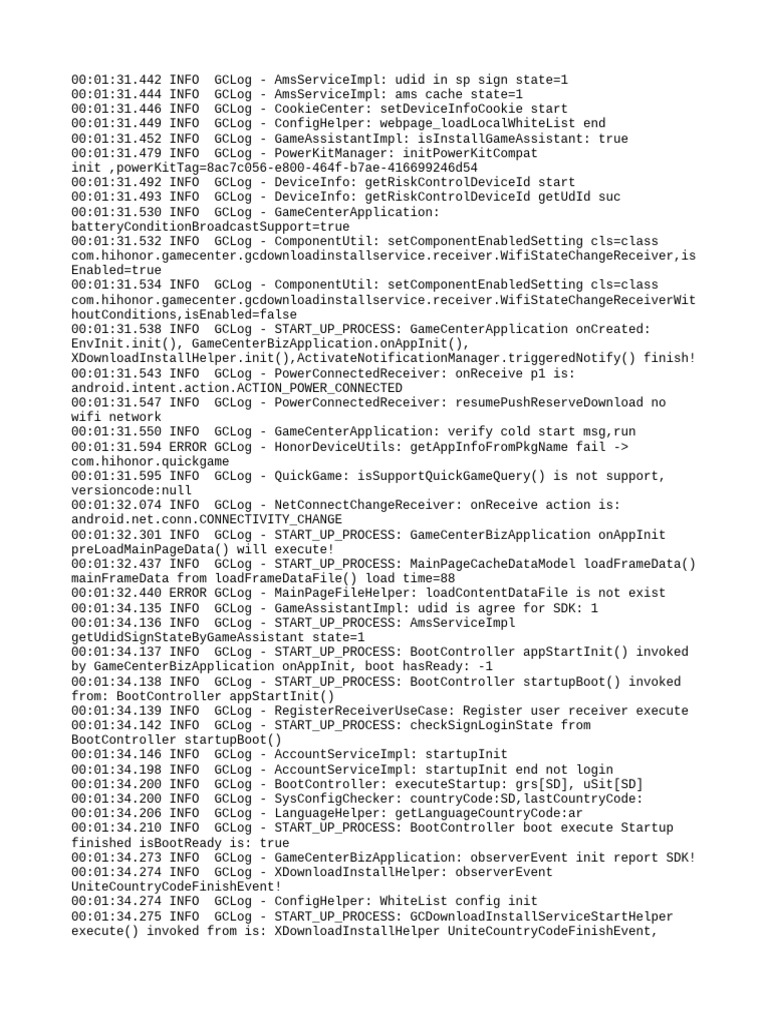 GameCenter App Startup Logs | PDF | Computer Science | Internet Architecture