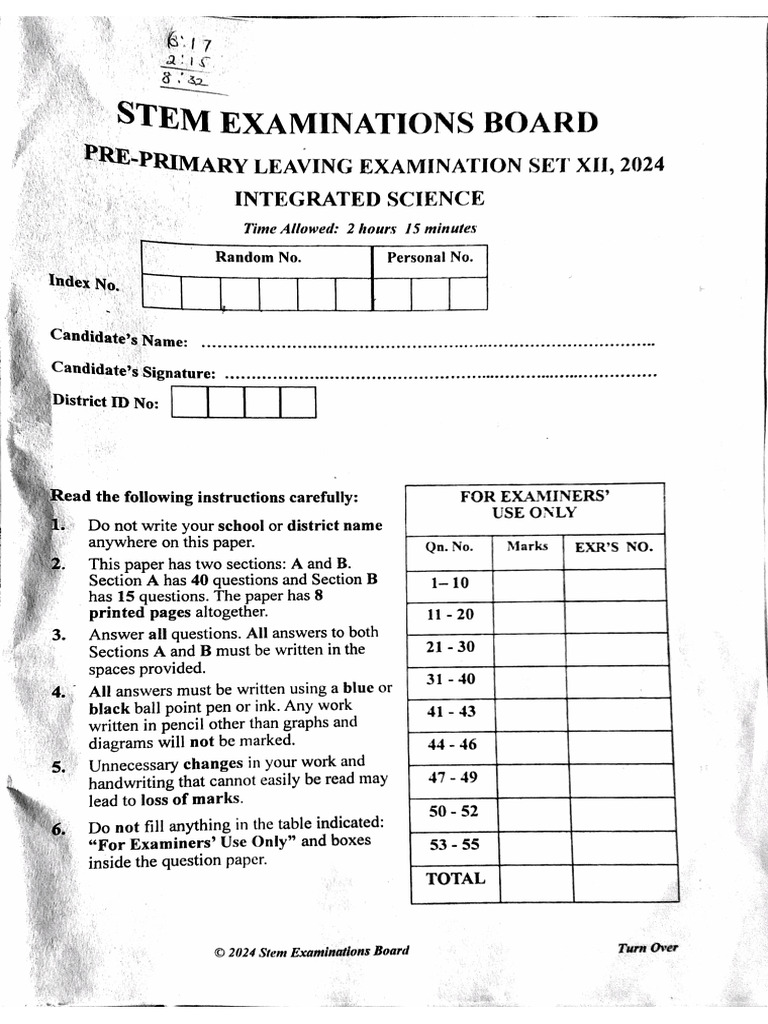 Stem Science Pre Ple Set Xii 2024 | PDF