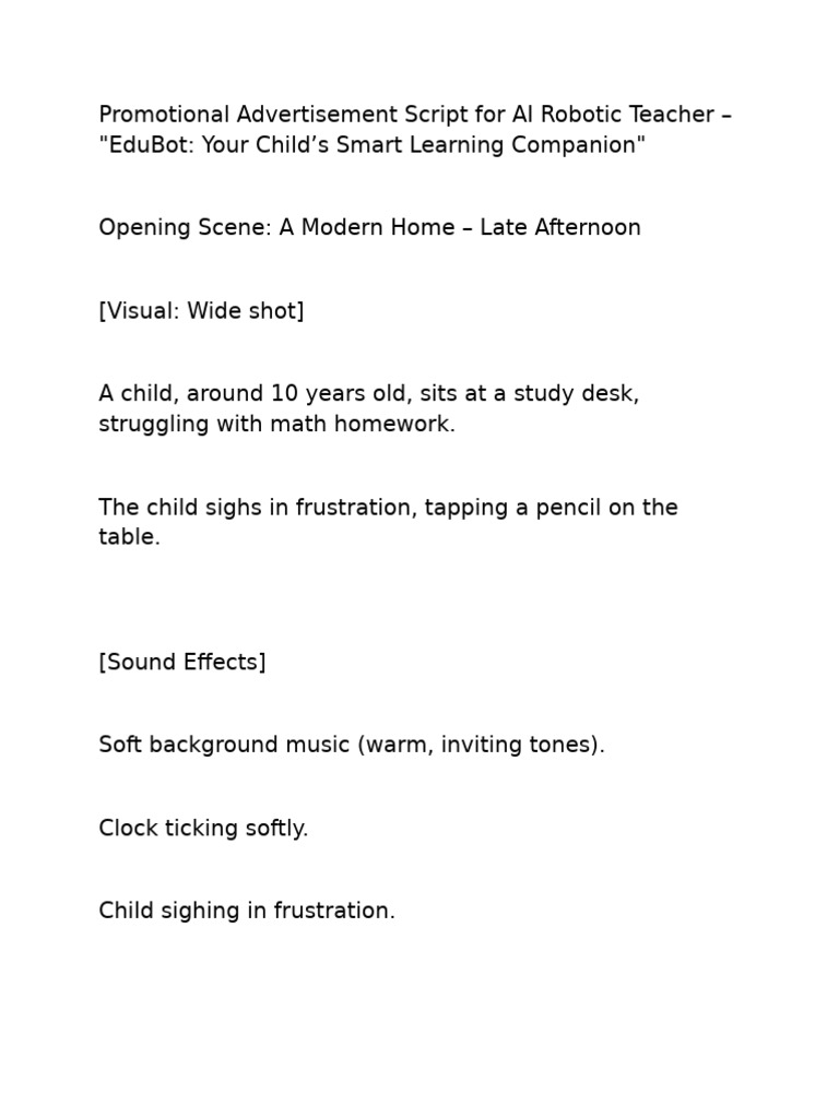 Advertisement Promotional Script | PDF