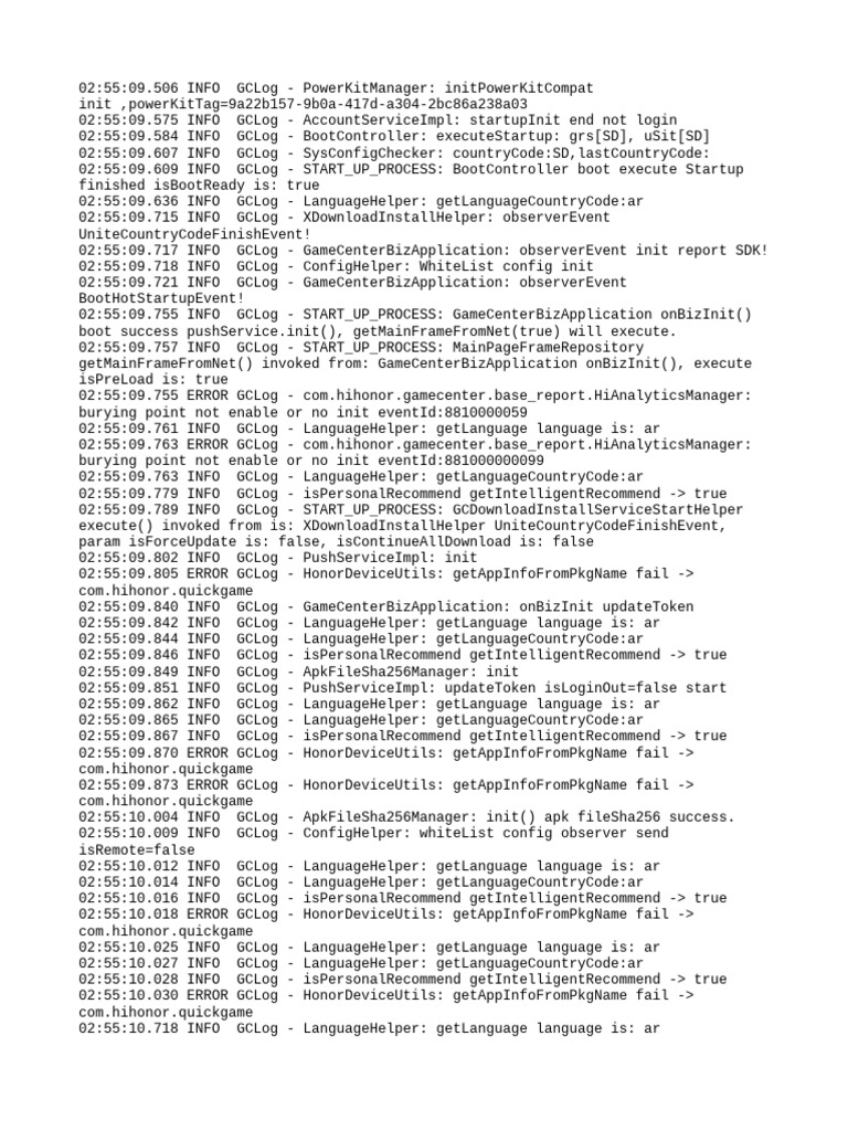 Game Center Startup Log Analysis | PDF | Software | Hypertext Transfer Protocol