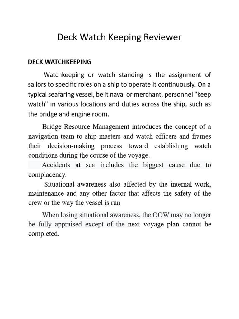 Deck Watchkeeping and Steering Gear Guide | PDF | Rudder | Shipping