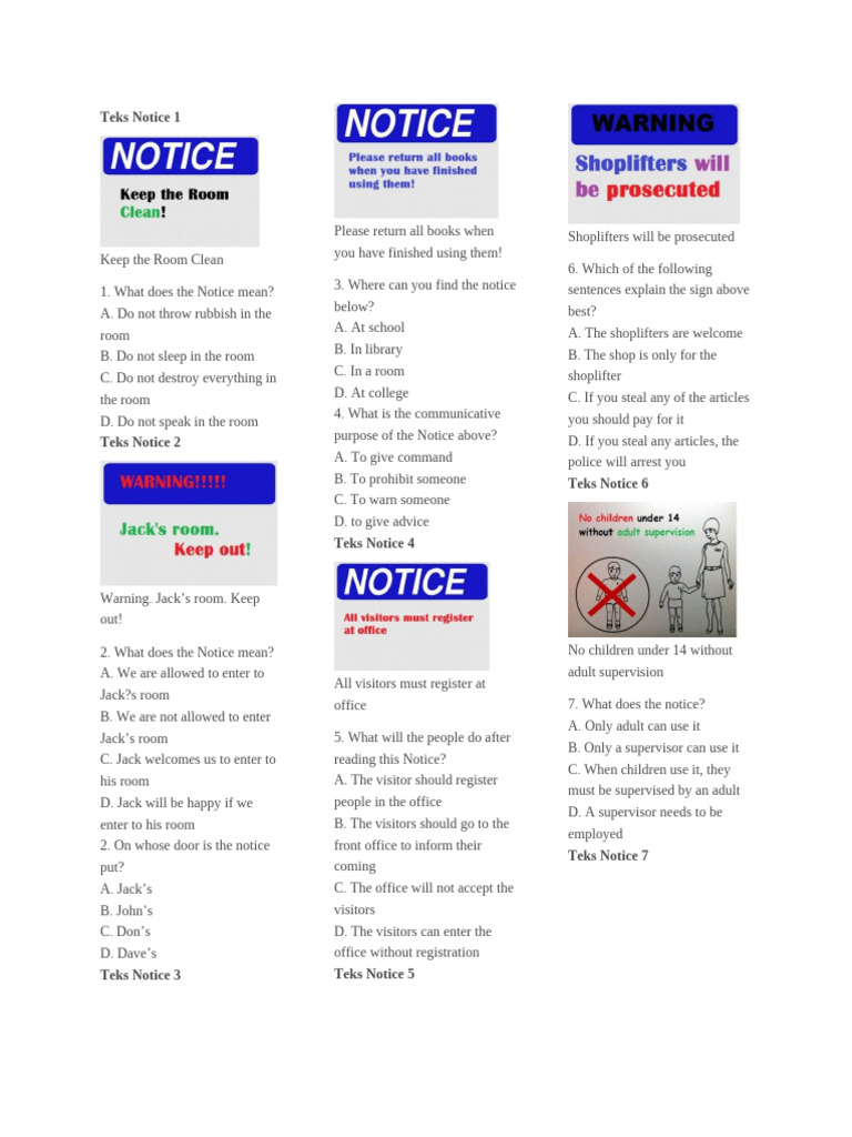 Teks Notice dan massage | PDF