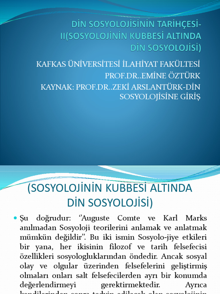 Di̇n Sosyoloji̇si̇ Dersnotu Slayt-6.Hafta -Dönüştürüldü | PDF