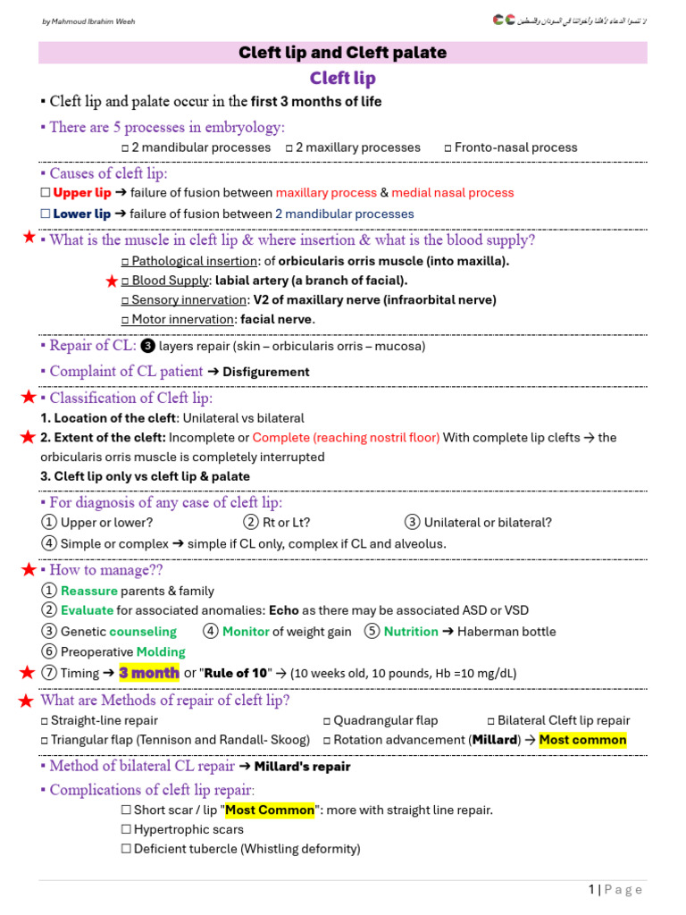 Cleft Lip and Palate Overview | PDF | Burn | Melanoma