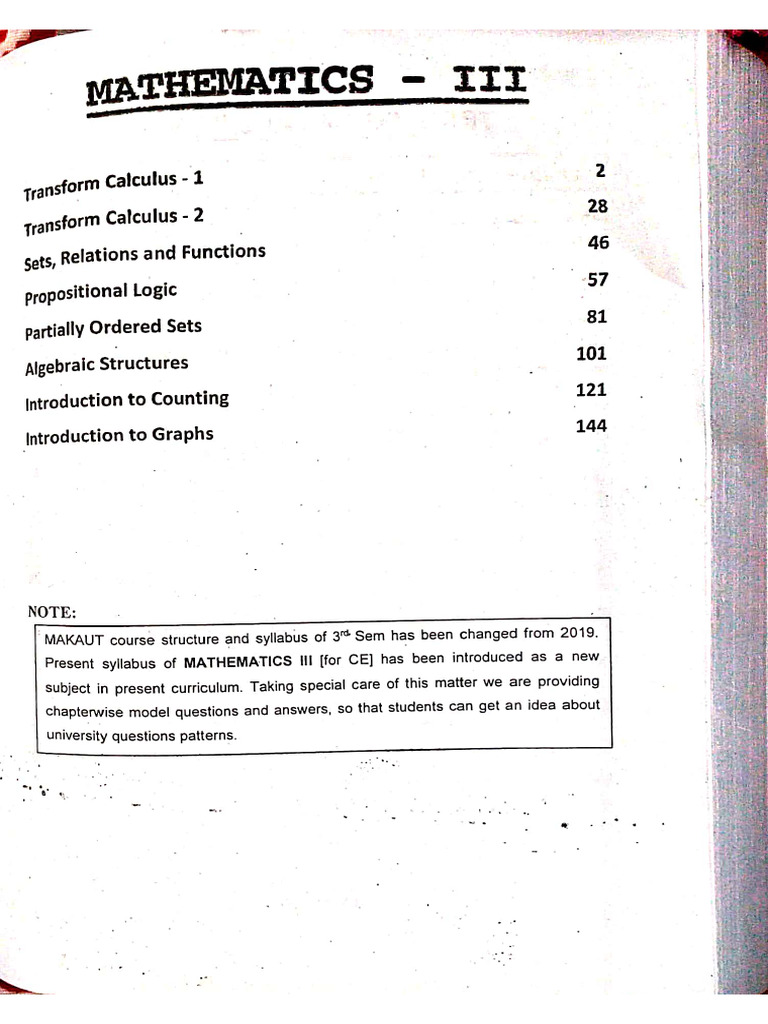 Mathematics III Organiser | PDF | Laplace Transform | Integral