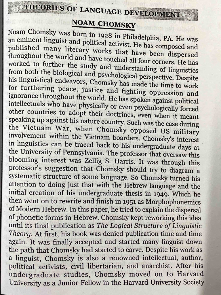 Theories of Language Development | PDF