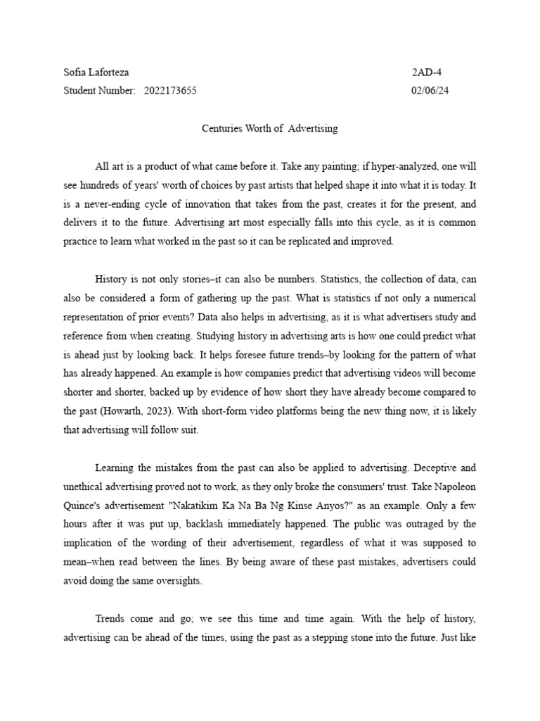 Evolution of Advertising Art | PDF | Advertising | Cognition