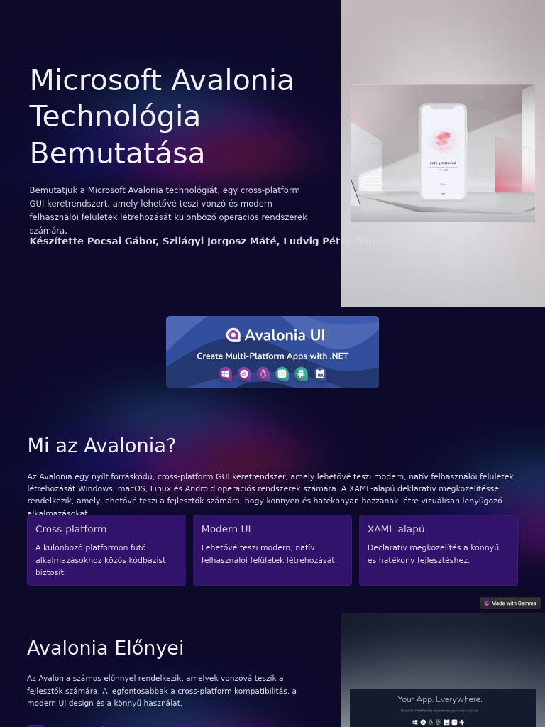 Microsoft Avalonia Technologia Bemutatasa | PDF