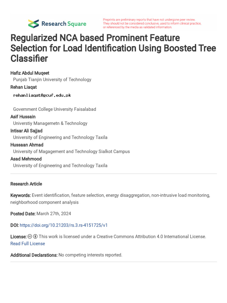 Regularized NCA Based Prominent Feature Selection | PDF | Receiver ...
