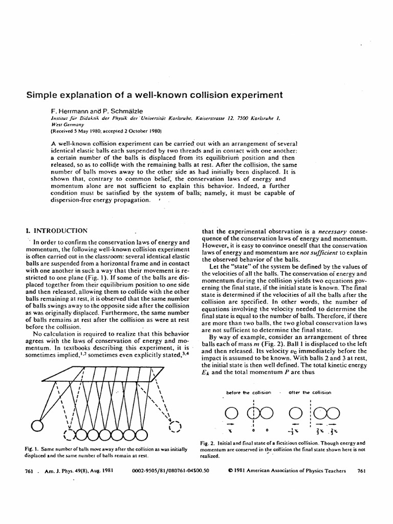 Ball-Chain - Part1 Newton's Cradle | PDF | Collision | Momentum