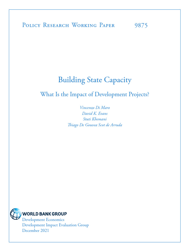 Building State Capacity What is the Impact of Development Projects ...