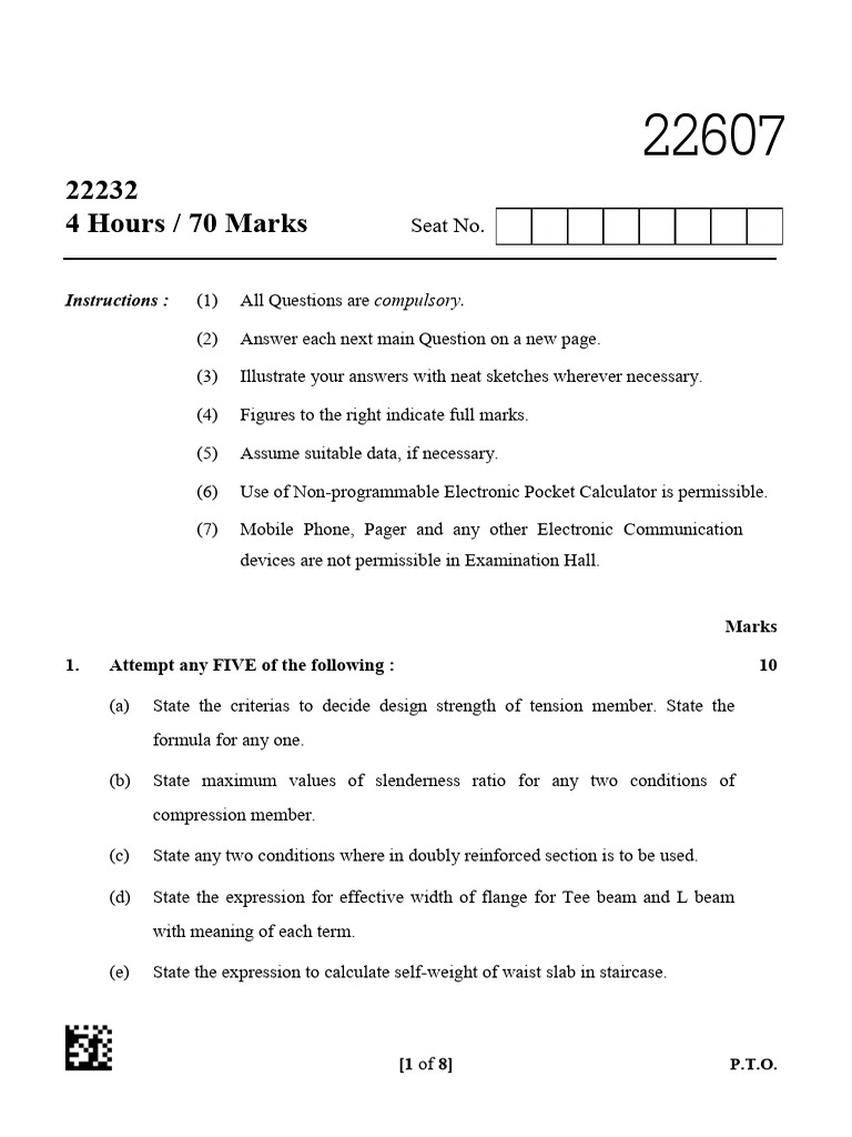 2023 Summer Question Paper (Msbte Study Resources) | PDF | Structural ...
