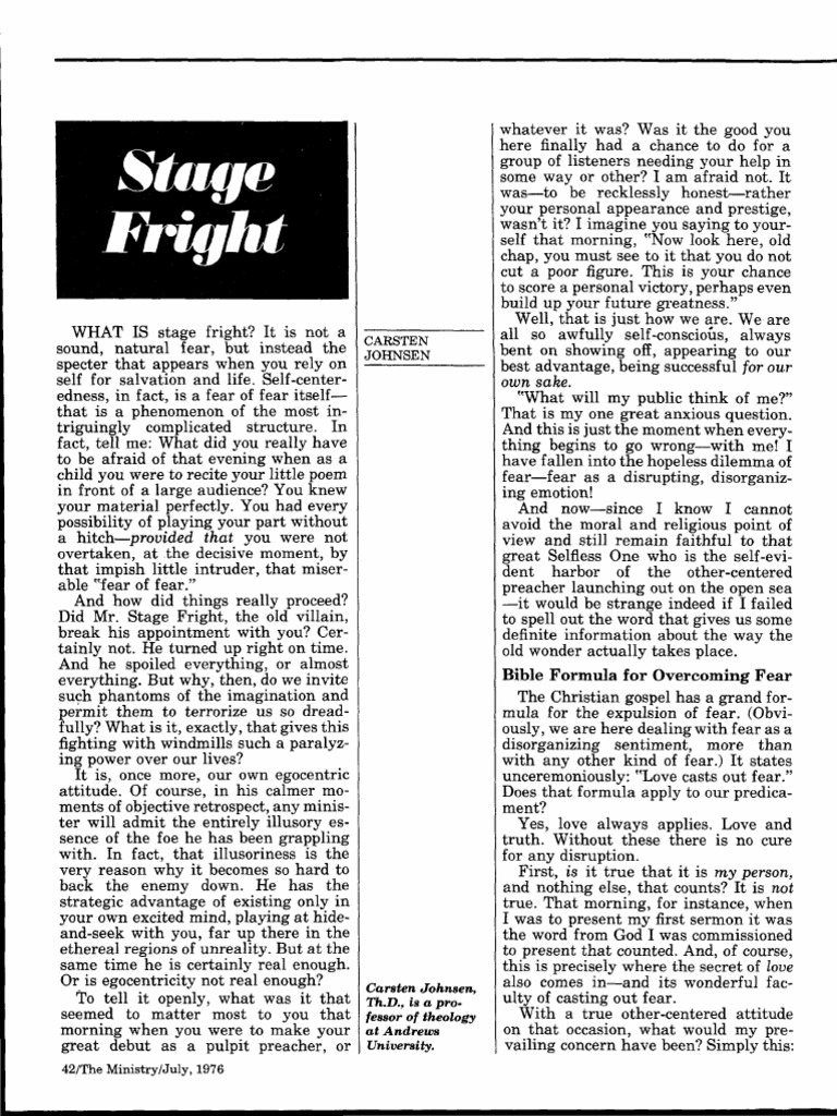 Understanding Stage Fright and Fear | PDF
